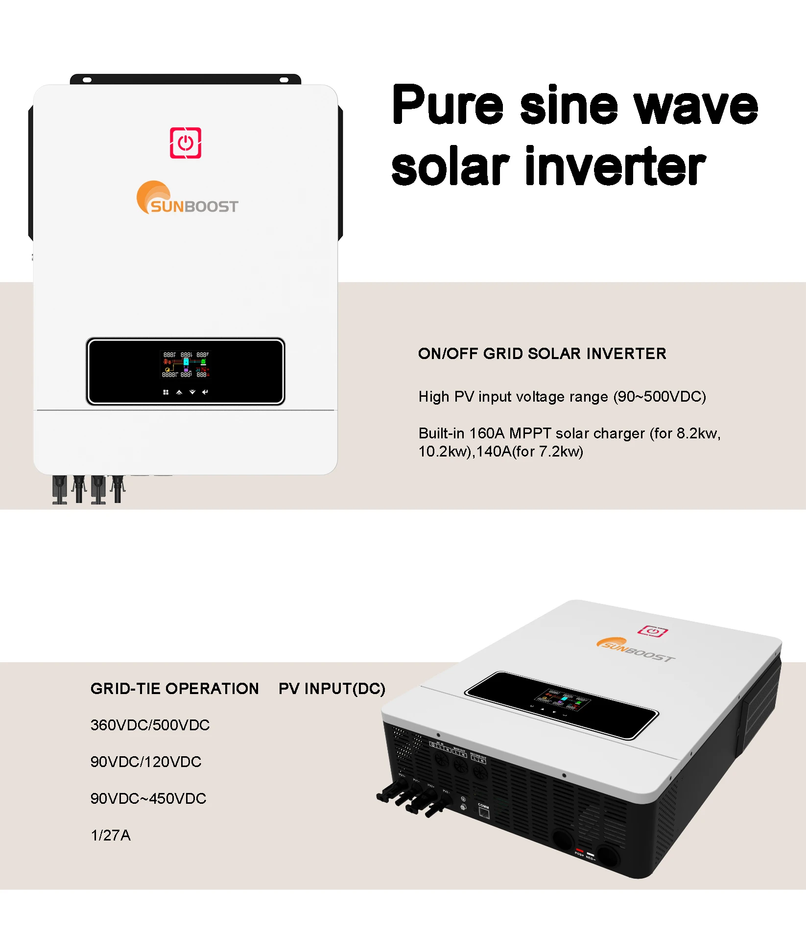 Sunboost Hybrid Solar Inverter - 8KW off Grid Solution