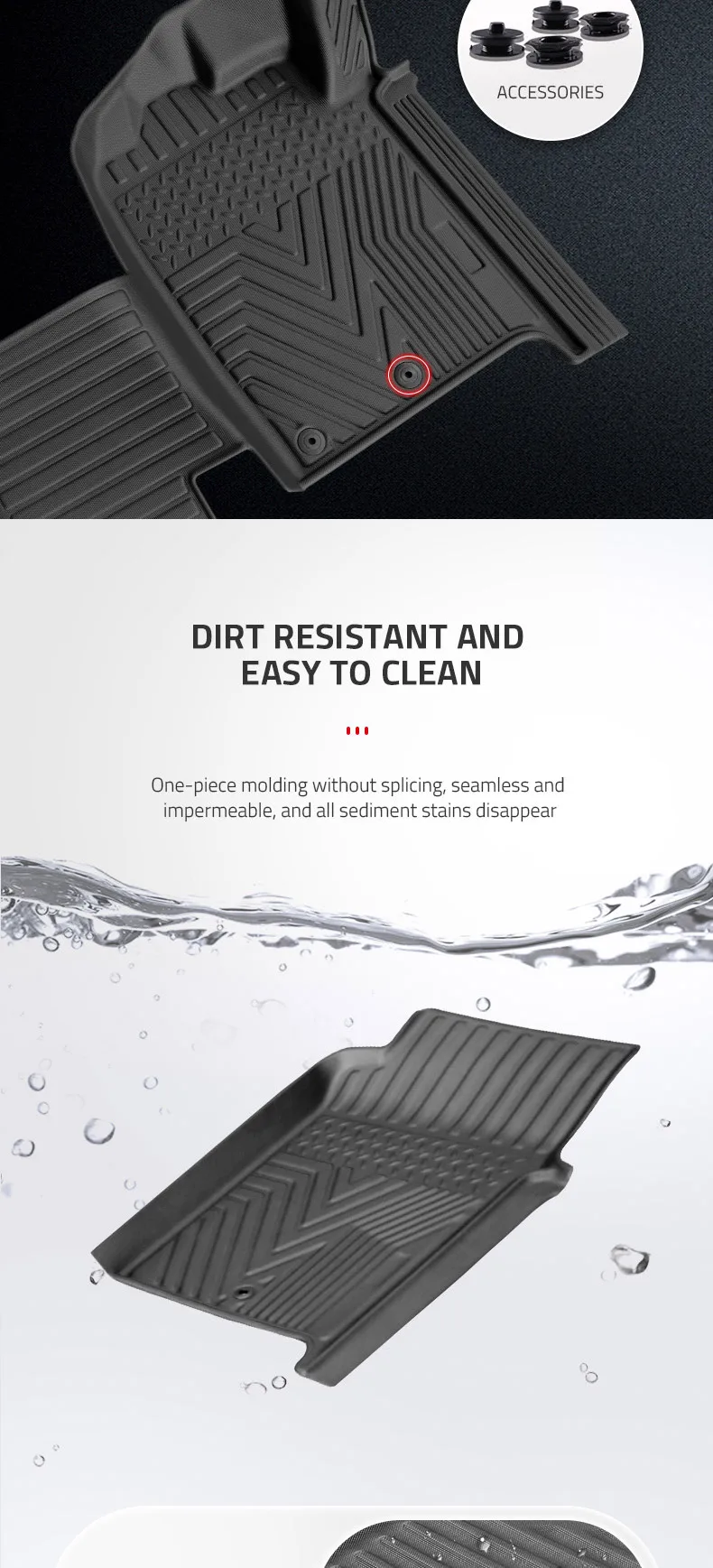 Factory Auto Exterior Accessories Tpe Plastic Black Floor Mats For ...