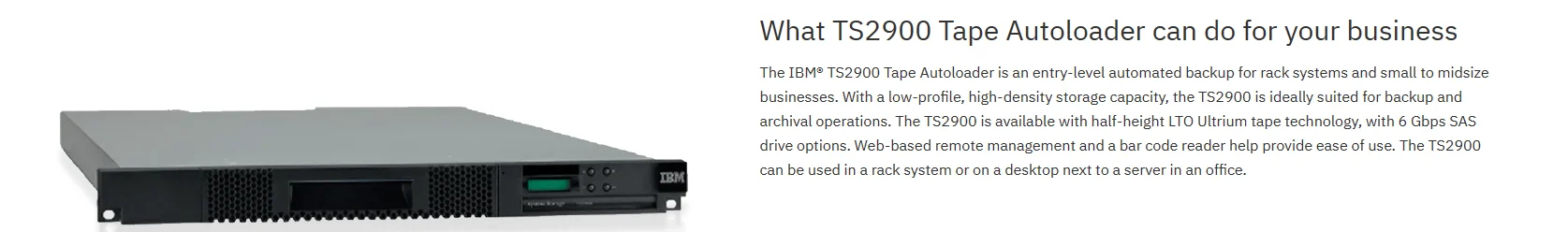 IBM TS2900 Tape Autoloader LTO Ultrium 8, 7, 6 or 5| Alibaba.com