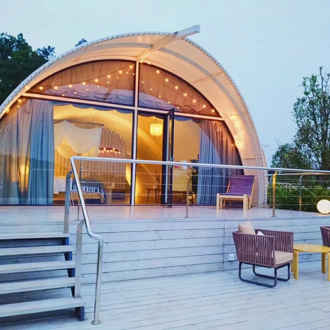 Quick And Easy Installation Shell Shape Glamping Hotel Tents For Resort ...