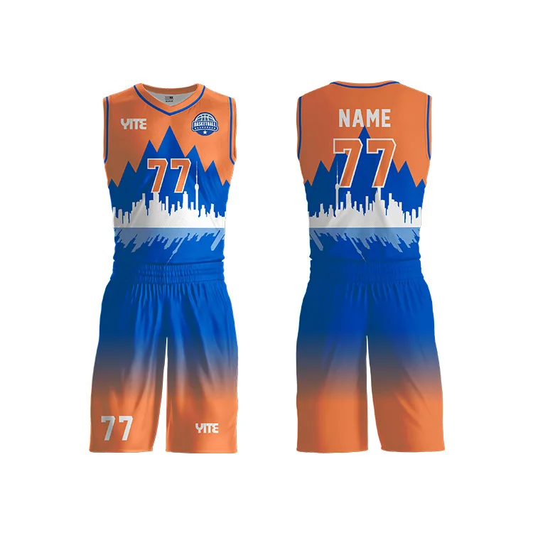 youth basketball uniform orange basketball uniforms sublimated jersey ...