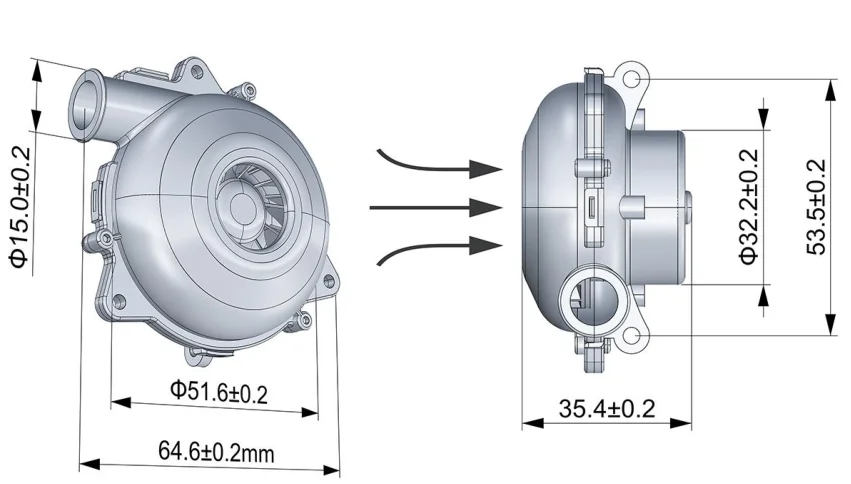 Helmet Blower High Speed 30000rpm DC Motor Fan CPAP Air Blower for Use