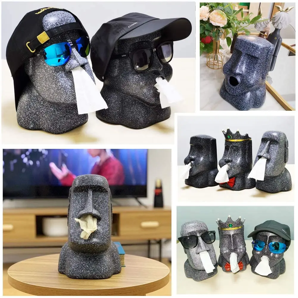 MOAI Shaped Tissue Box Cover - Easter Island Inspiration