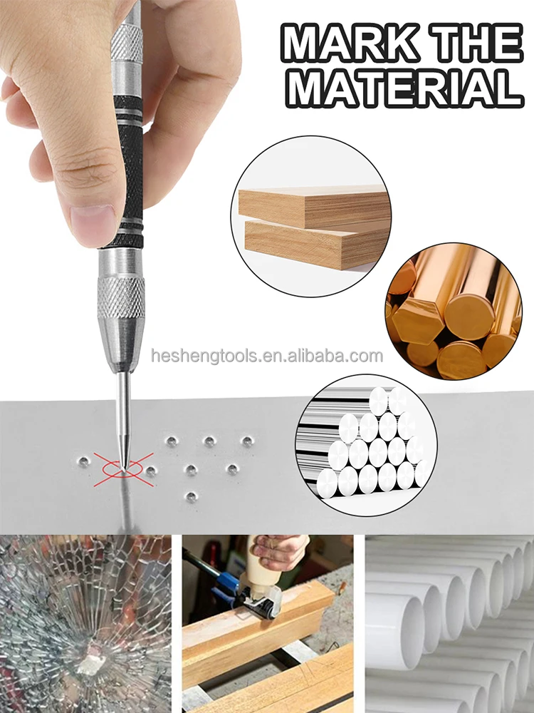 1pc Automatic Spring Loaded Positioner Center Punch Hand Tool Set for ...