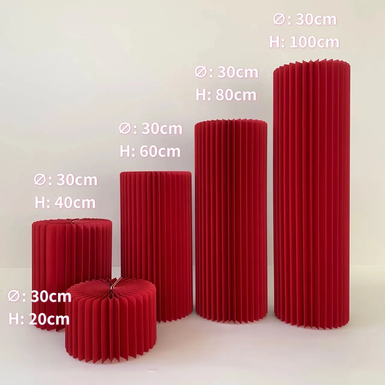 Deformed Folding Cylinder Paper Cake Plinth Stand for Parties