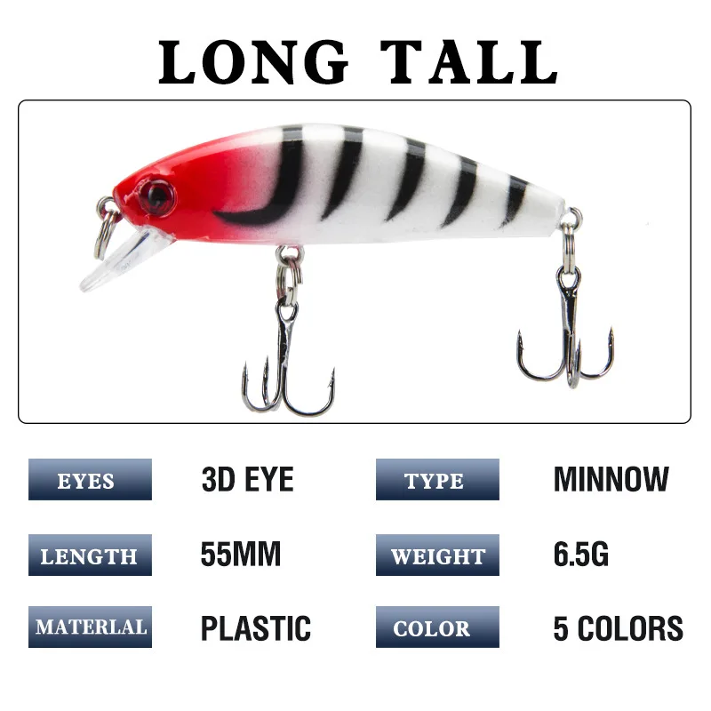 Wholesale 55mm 6.5g Small Sinking Fishing Minnow Lure with Steel Ball ...