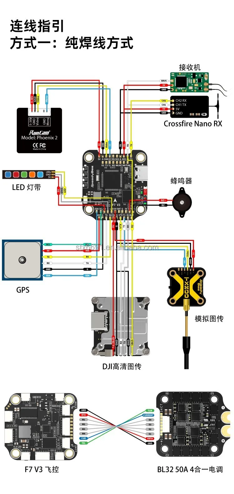 Speedybee F7 V3 Bl32 50a 30x30 Stack Bmi270 F722 Flight Controller Blheli32 50a 4in1 Esc 3-6s ...