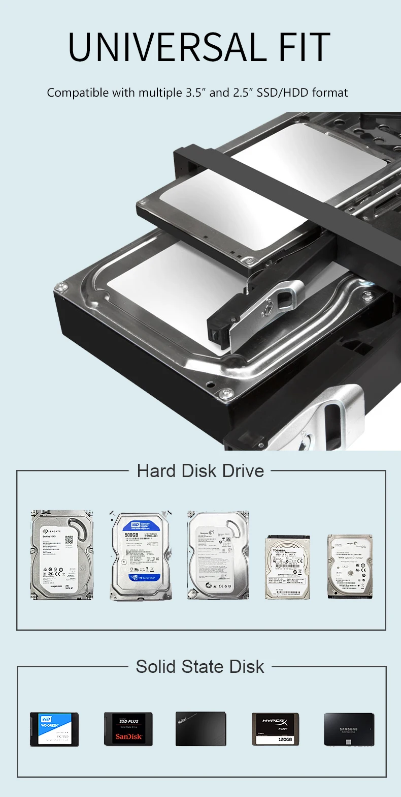 Unestech Double Bay Internal HDD Drive 2.5in/3.5in Desktop PC USB 3.0 ...