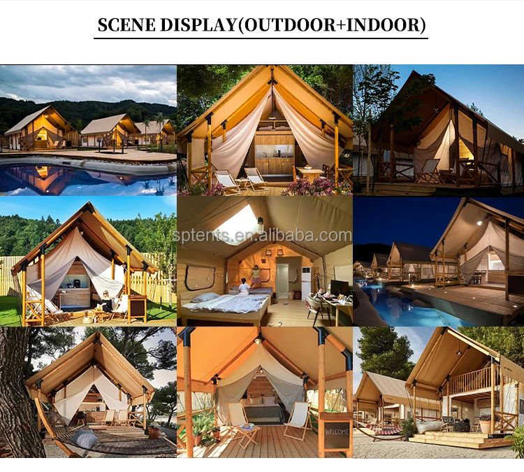 Sepi Custom 2024 Outdoor Waterproof Wooden Pole Family Canvas Tent ...