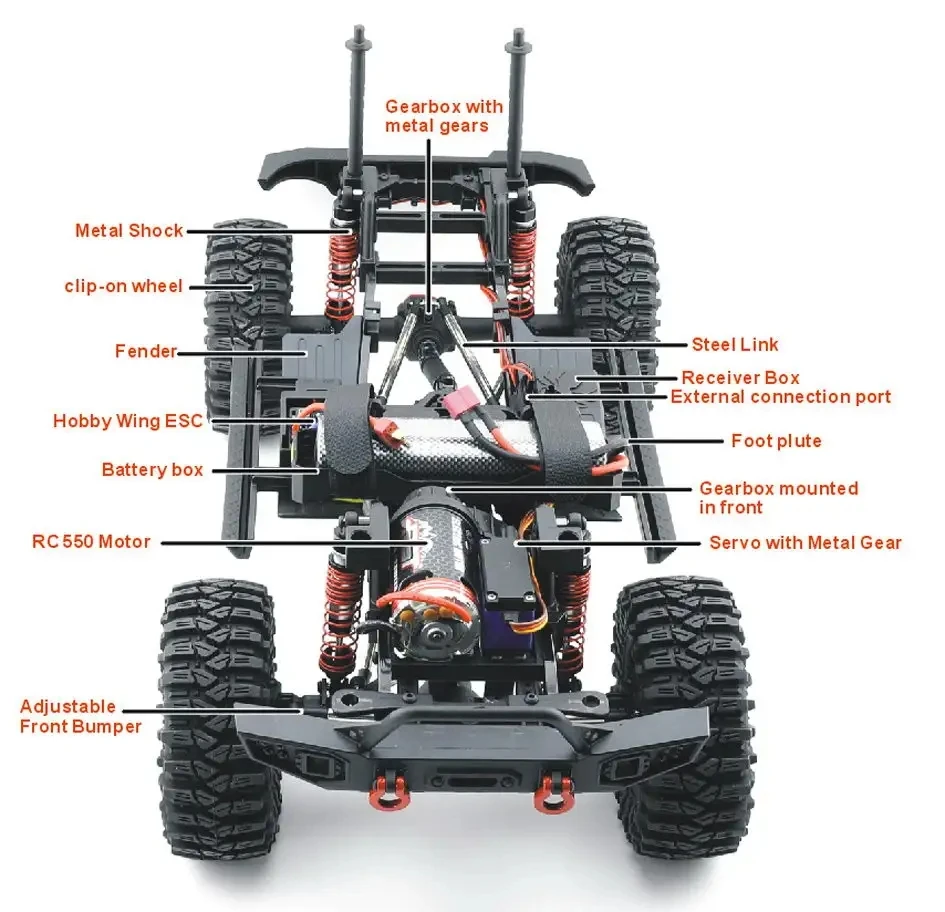 1/10 RGT EX86120 TRAMPLE RC Crawler Kit for Kids Toy 4WD