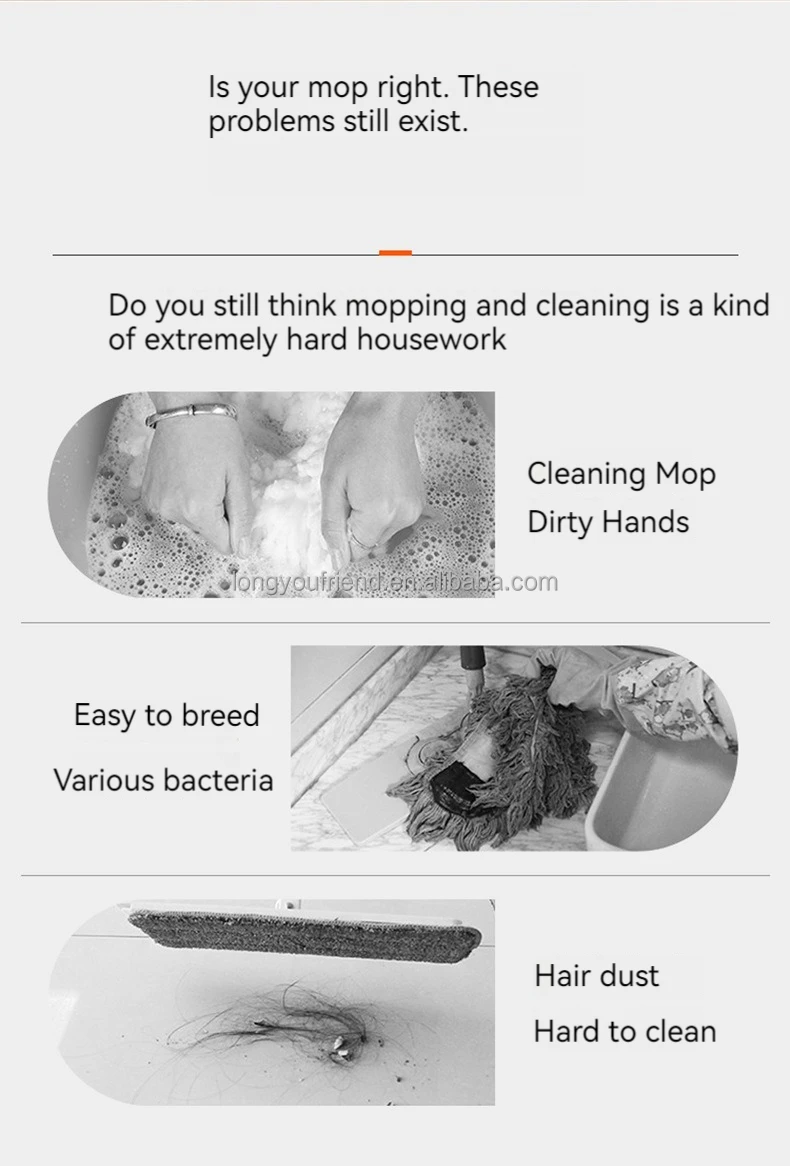 Multifunctional Wet Dry Hand-Free Spray Mop Rectangle Mop Head Easy ...