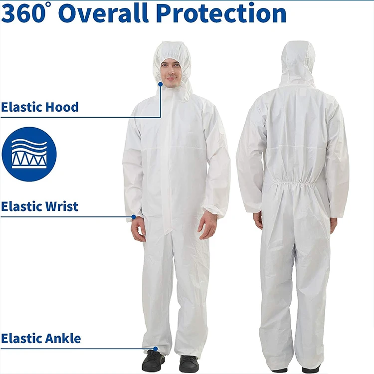 Biohazard Chemical Protection Hazmat Suits Sealed Tape Disposable ...