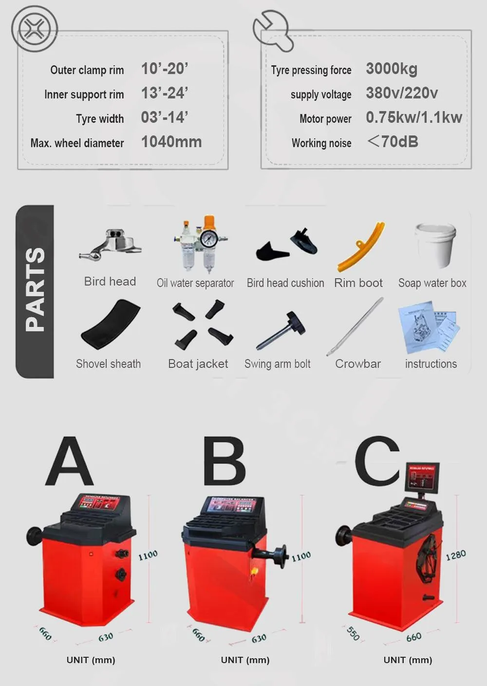 Workshop Tire Changer And Wheel Balancer Combo Car Tire Removal Machine ...