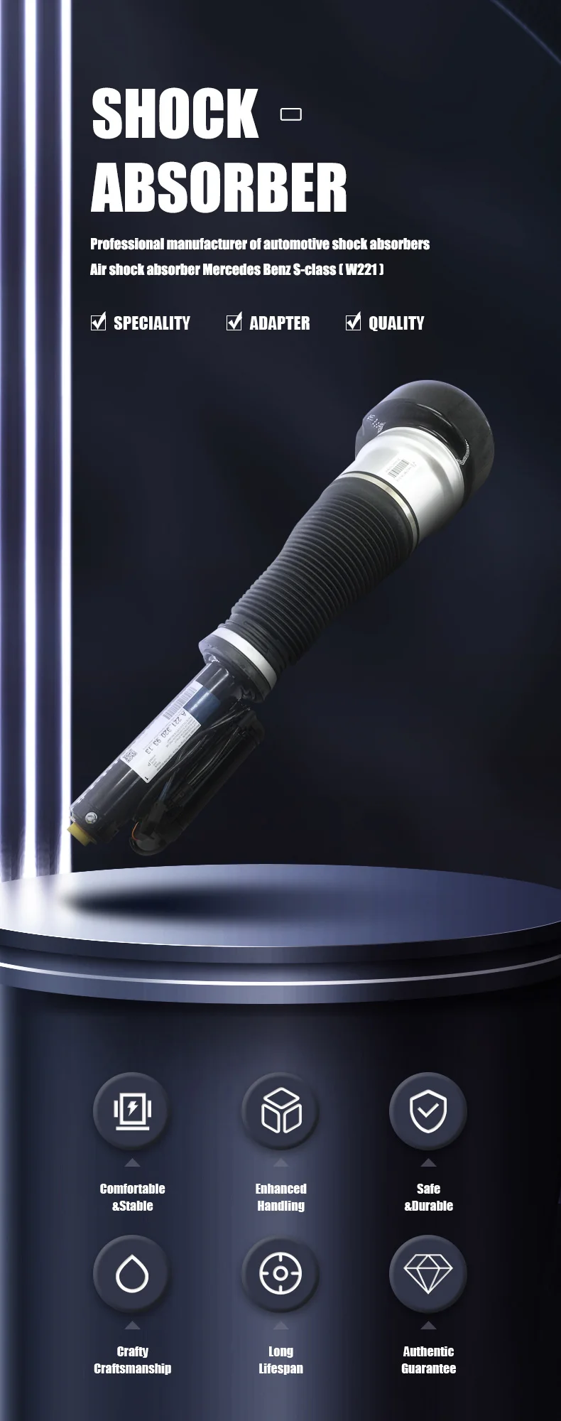 W222 Rear Left Right Shock Absorbers 222 320 73 13 Auto Parts ...