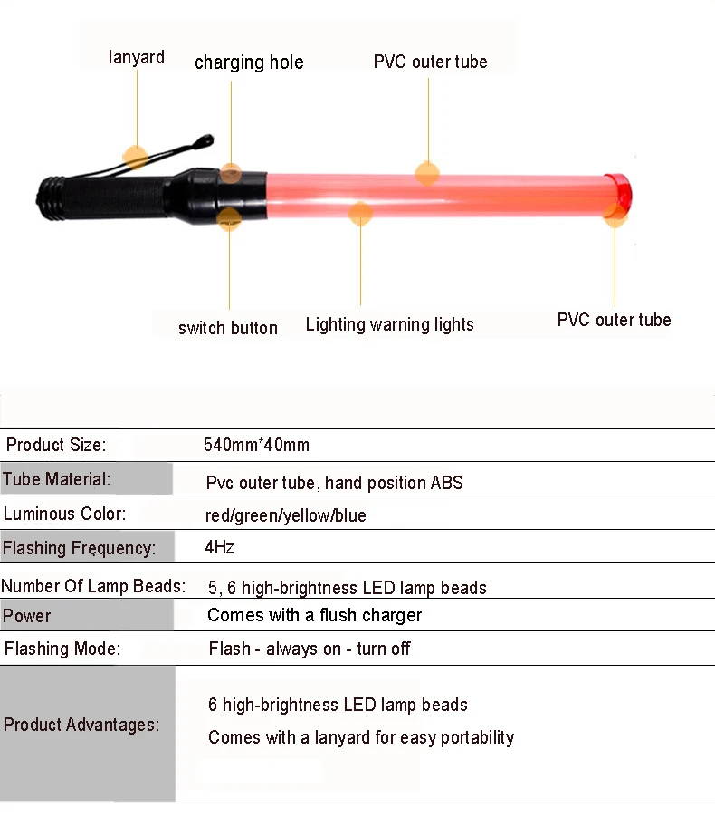 Multi-functional 54cm Rechargeable Traffic Safety Traffic Control ...