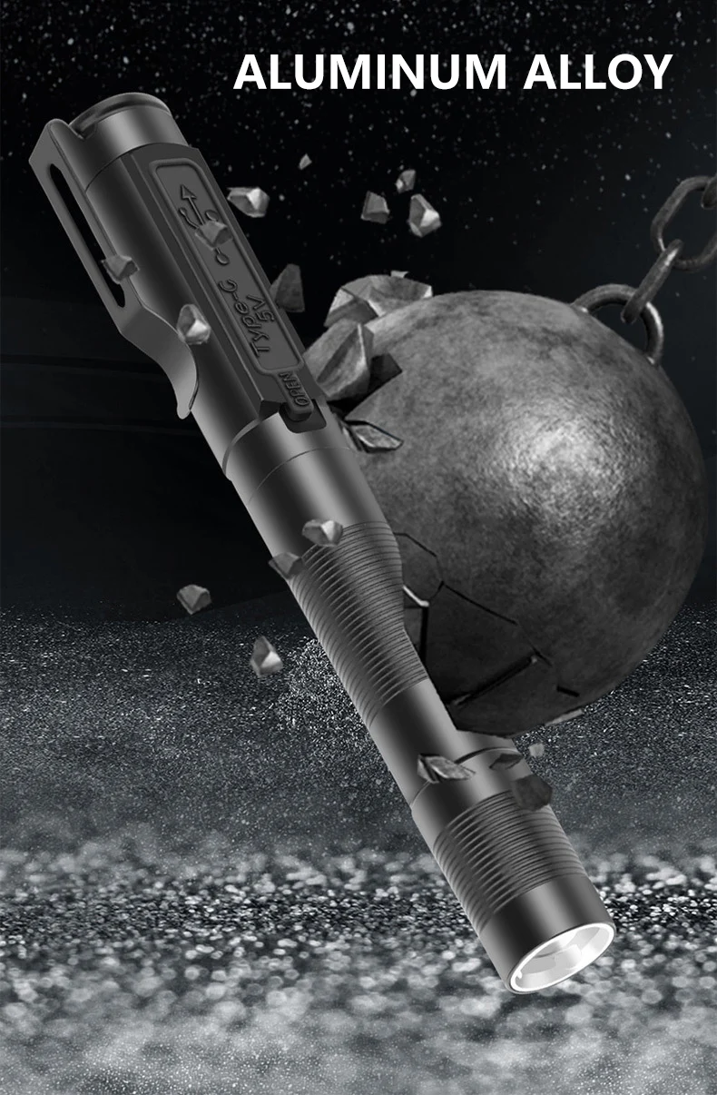 Mini Medical Flashlight for Doctor Nurse USB XPE LED White Light Pocket ...