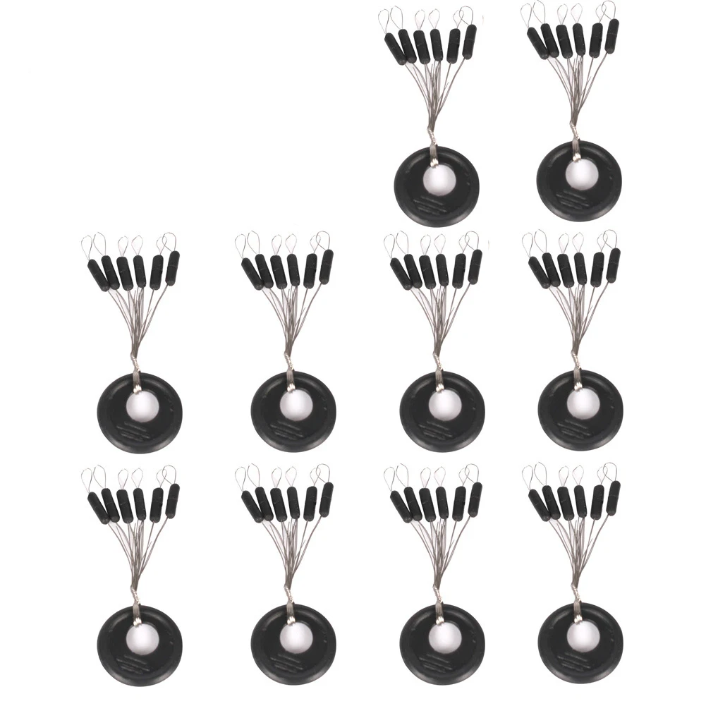SUPERIORFISHING Rubber Bobber Stoppers Black Space Beans Rubber Line ...