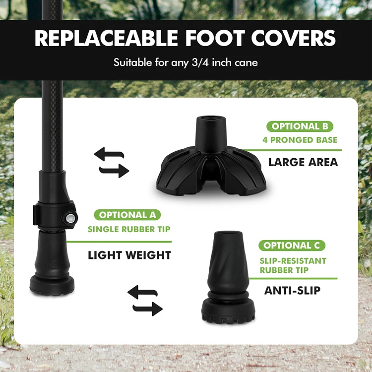 Kinggear Carbon Fiber Walking Cane For Men And Women Ultra Lightweight ...