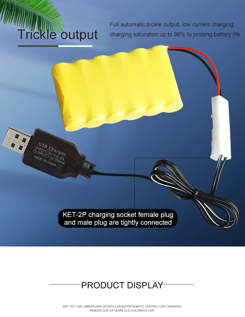 7.2v Usb Charger Ket 2p Plug Aa Aaa Nicd Nimh Battery For Electrical ...