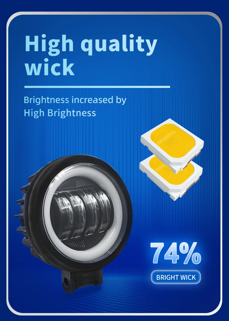 New 40w Round Work Light With Angel Eye Lights For Truck Tractor ...