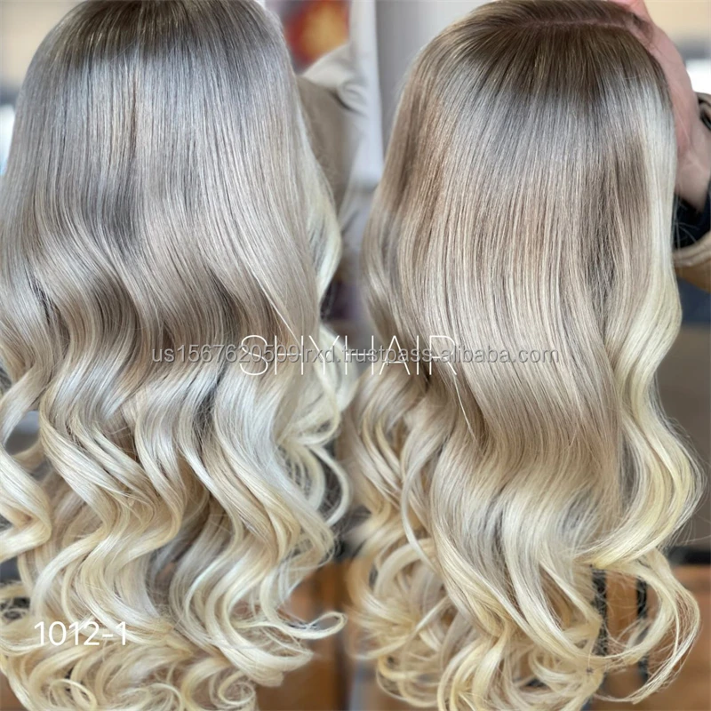 20 Inch Double Drawn Human Hair Lace Front Wigs For White Women Raw ...