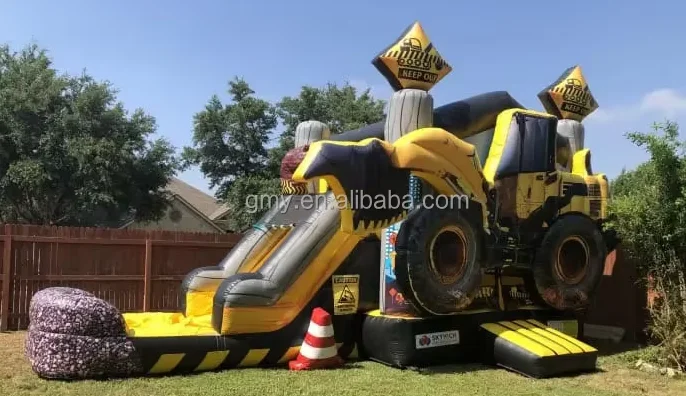 GMY Inflatable Combo - Excavator Bounce House with Slide