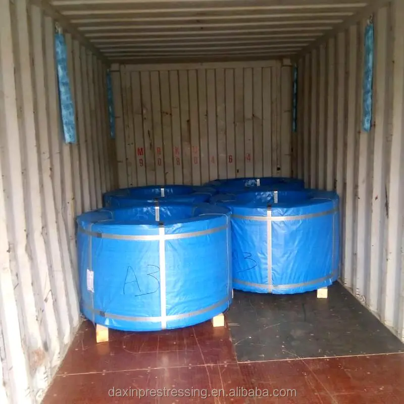 Grout Prestressed Concrete Pole Slab Tendon 12.7mm 7 Wire Pt Strand ...