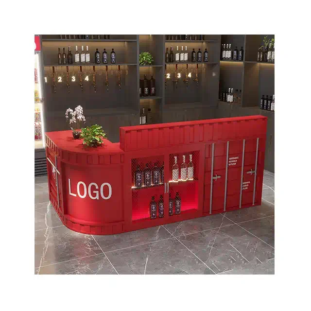 2023 Reception Desk Industrial Container Industrial Wind Counter Table ...