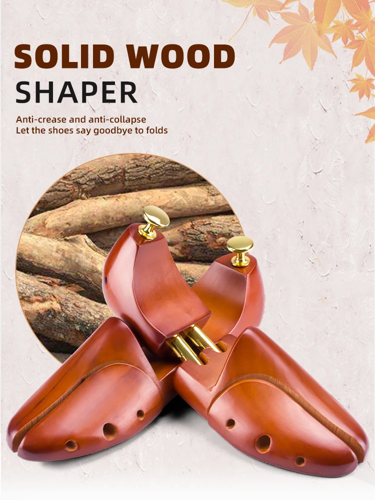 Custom Logo Pine Wooden Shoe Tree - Adjustable & Anti-wrinkle