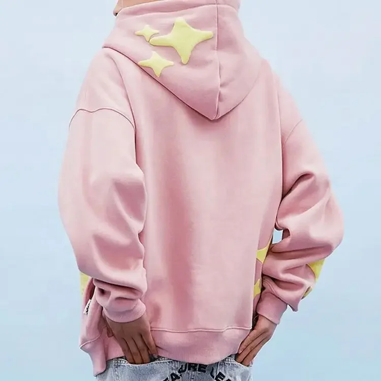 Custom Logo Heavyweight Cotton Fleece Oversized Foam Printing Hoodies ...