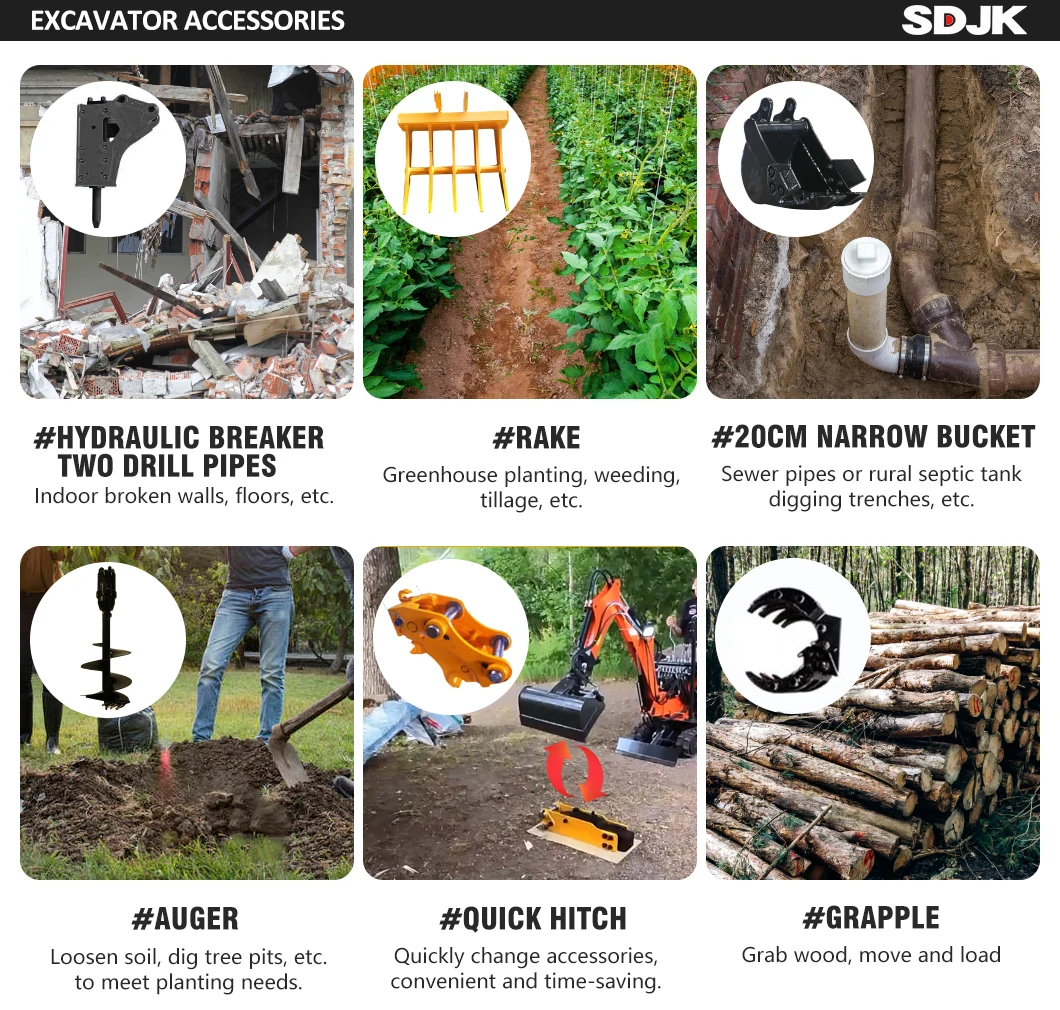Kubota Engine Excavator Micro Digger Excavators 1 Ton EPA/CE/EURO 5 ...