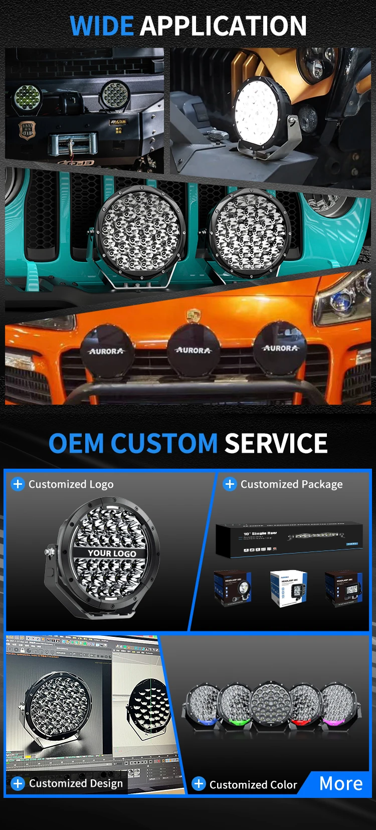 AURORA Dual-Color LED Work Light - 150W off Road Solution