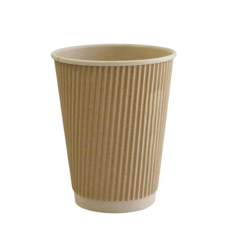 8 oz 12 oz 16 oz Thick Disposable Pulp Anti Scalding Corrugated Cup ...