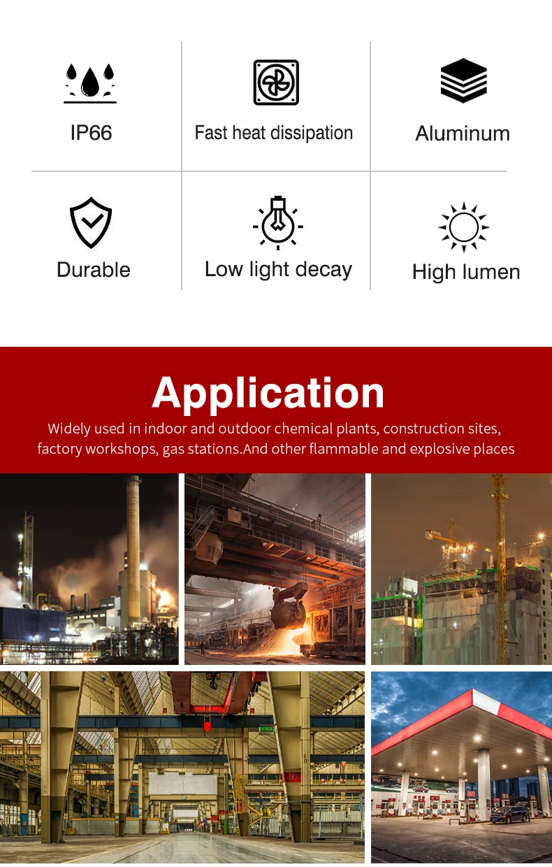 Atex Led Explosion Proof Lamp 30w 50w 80w 100w 160w 200w Warehouse ...