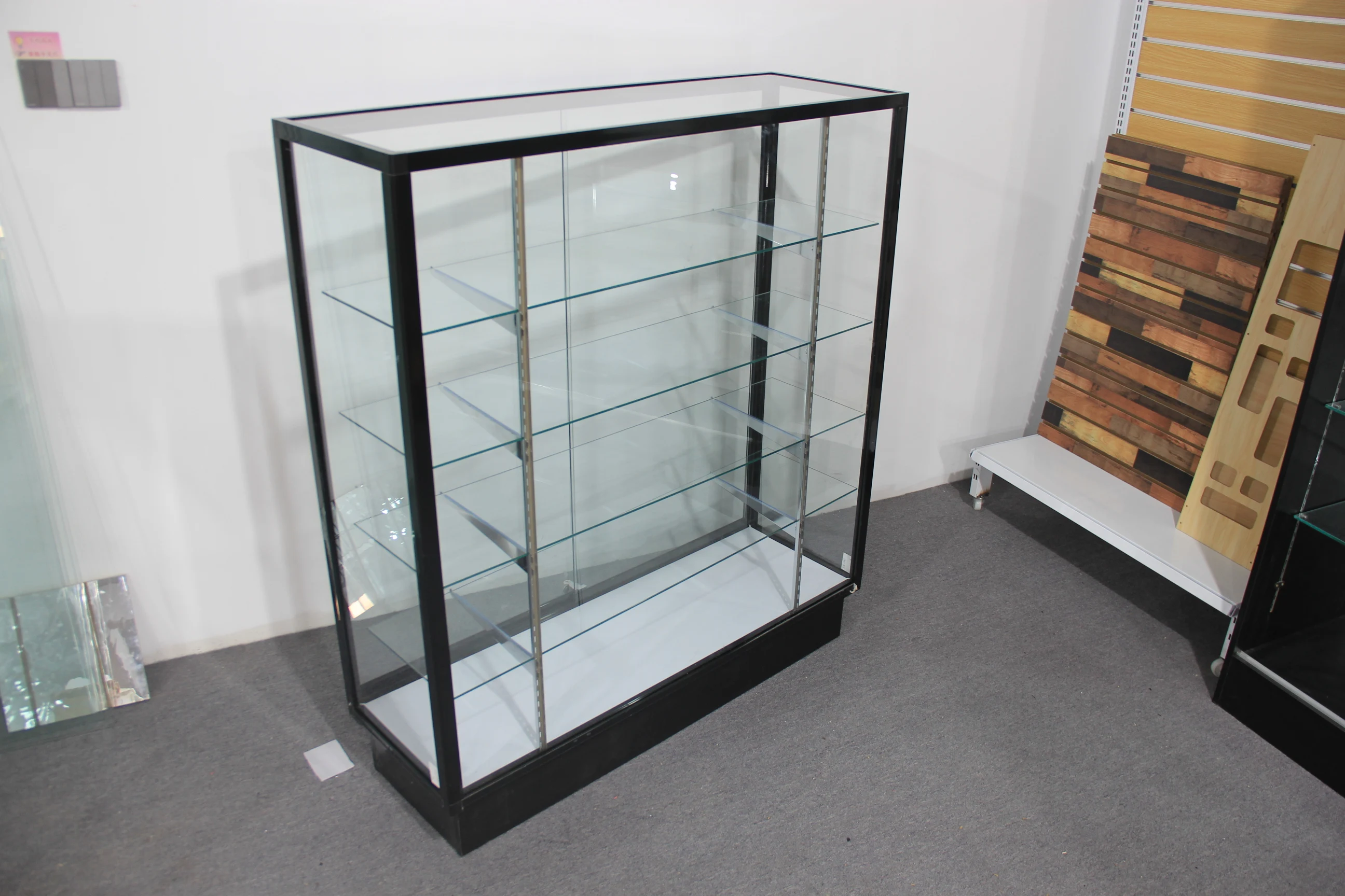 Keway Full Vision Smoke Shop Aluminium Frame Glass Showcase With Led ...