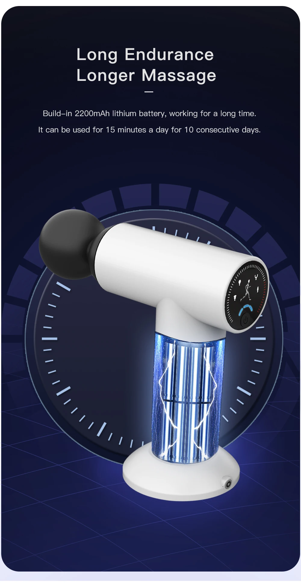 Lcd Display Handheld Deep Muscle Massage Percussion Vibration Therapy ...