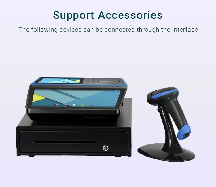 Android Pos Machine Android System With 58mm Printer 10.1 Inch Android ...