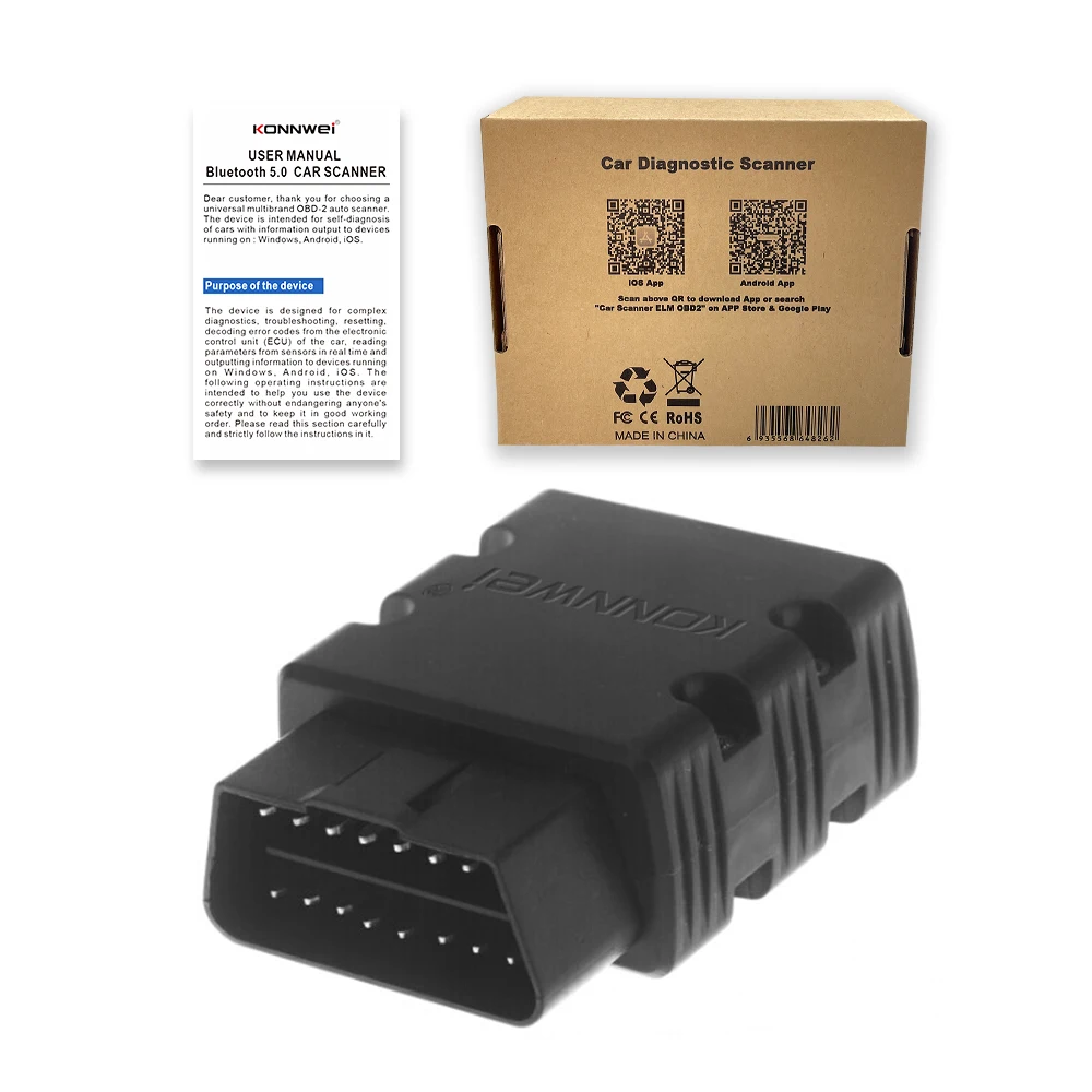 Automotive Elm327 Obd2 Bluetooth 5.0 Fuel Level Monitor Konnwei Kw902 ...