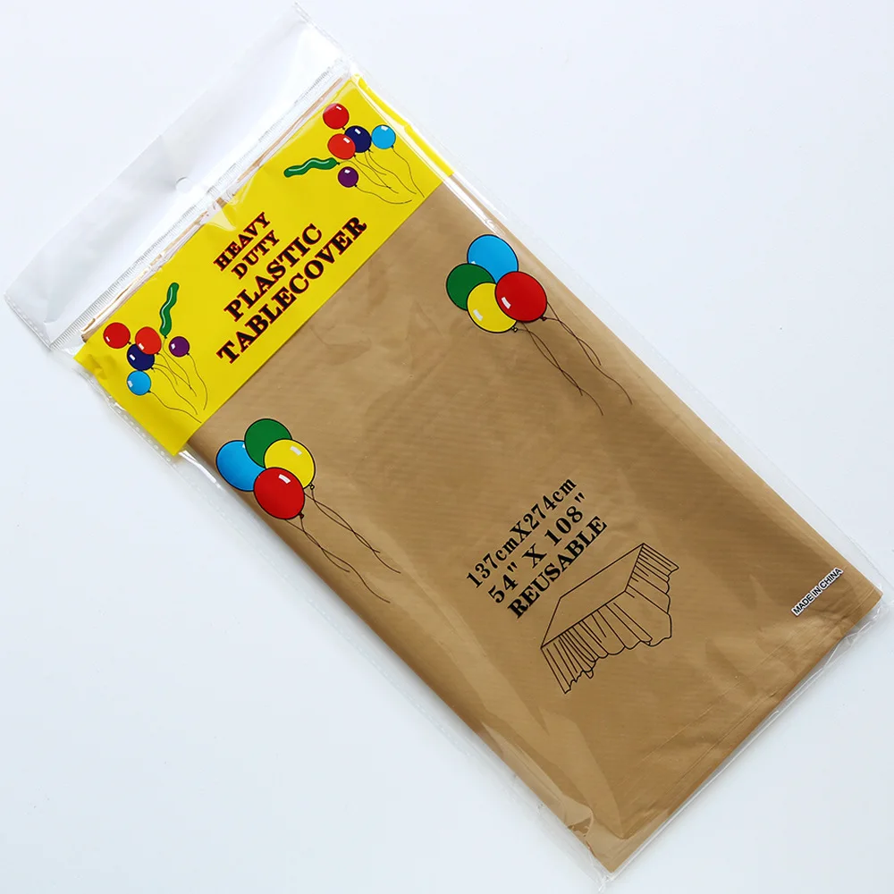 Custom Logo PEVA Rectangle Plastic Table Cloth Solid Color Party ...