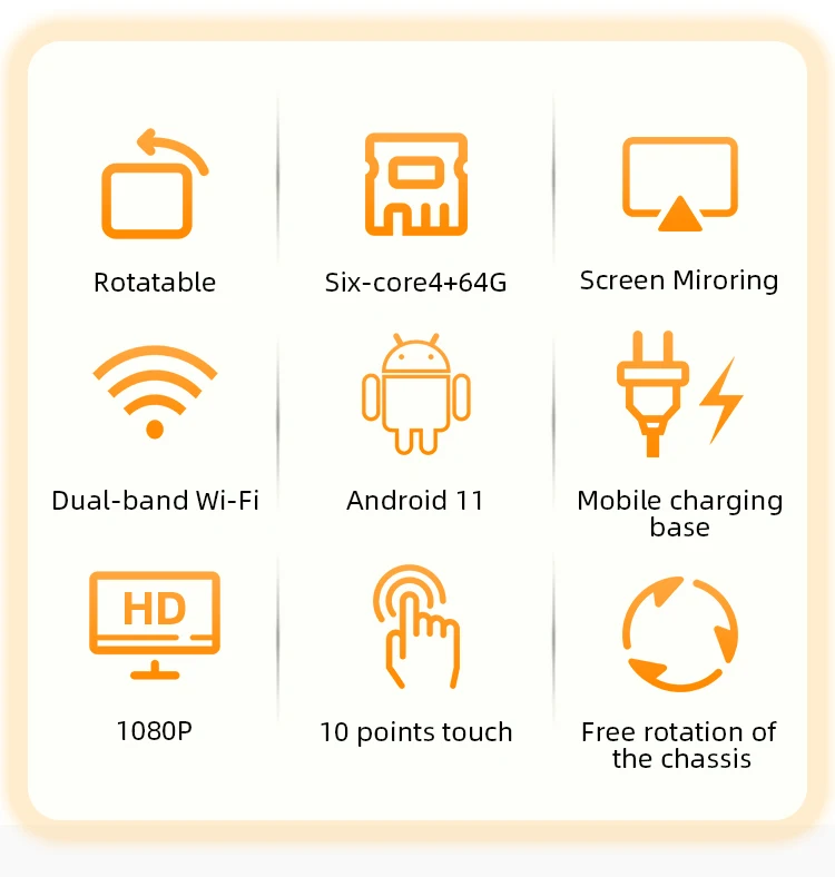 21.5 Inch Smart Touch Portable TV - 15000mAh Battery, 1080p LCD