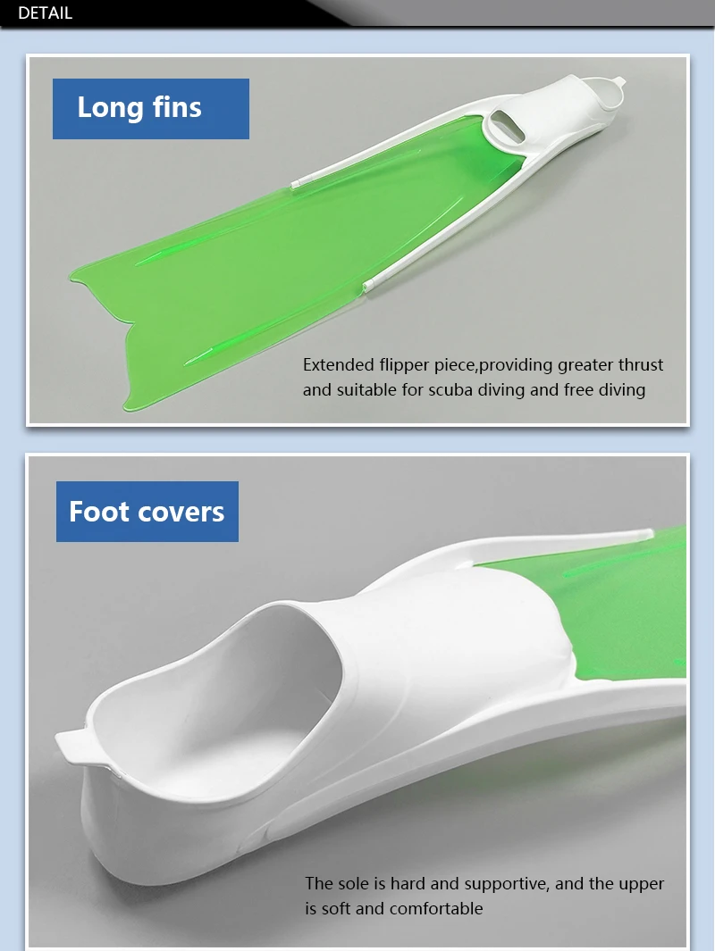 Wholesale Diving Fins - Durable, Clear PP TPR Long Fins