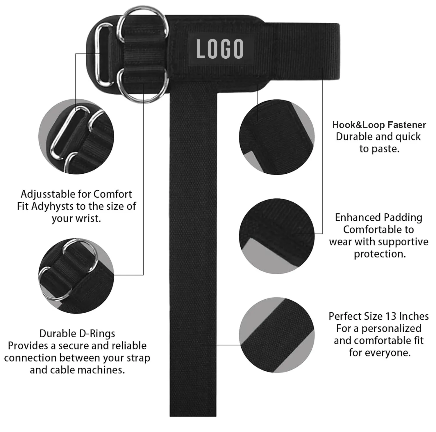 Lifting Straps with D Ring - Premium Adjustable Wrist Support