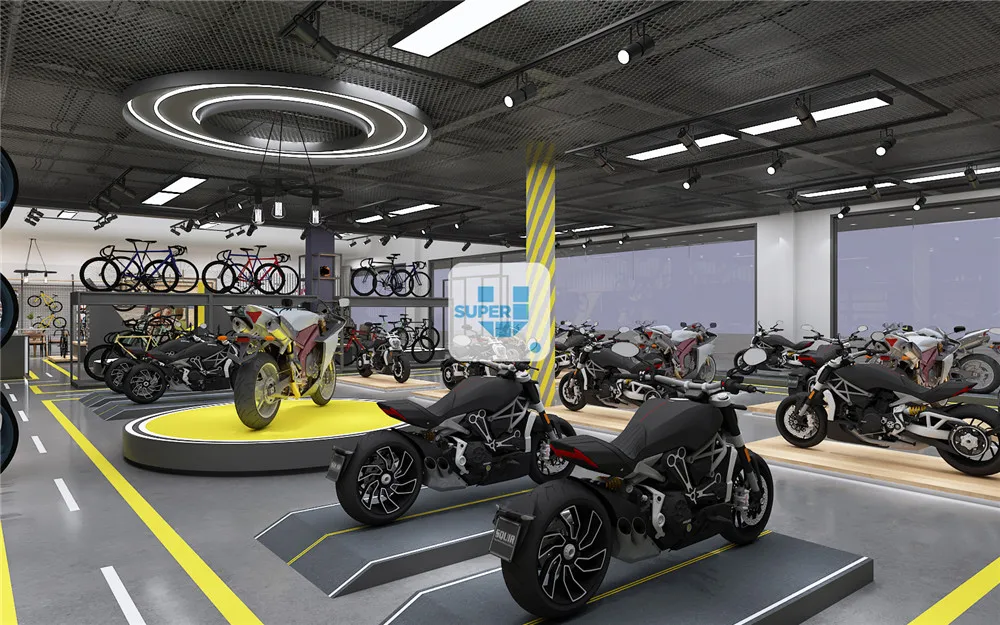 Custom Motorbike Showroom - Fashionable Motorcycle Shop Design