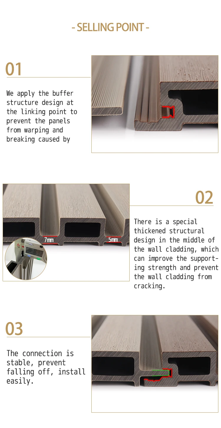 Wood Plastic Board and Batten Siding WPC Batten Cladding Plank for ...
