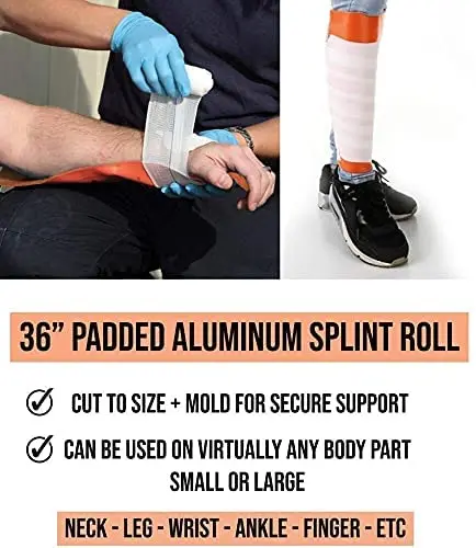 36" Universal Aluminum Rolled Splint - Emergency Support