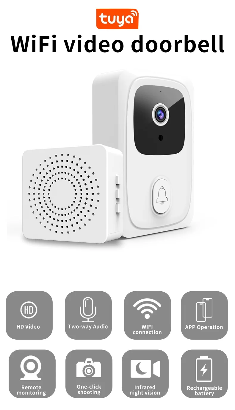 Smart Doorbell Intercom Wireless Smart Video Wireless Doorbell Sd Card ...