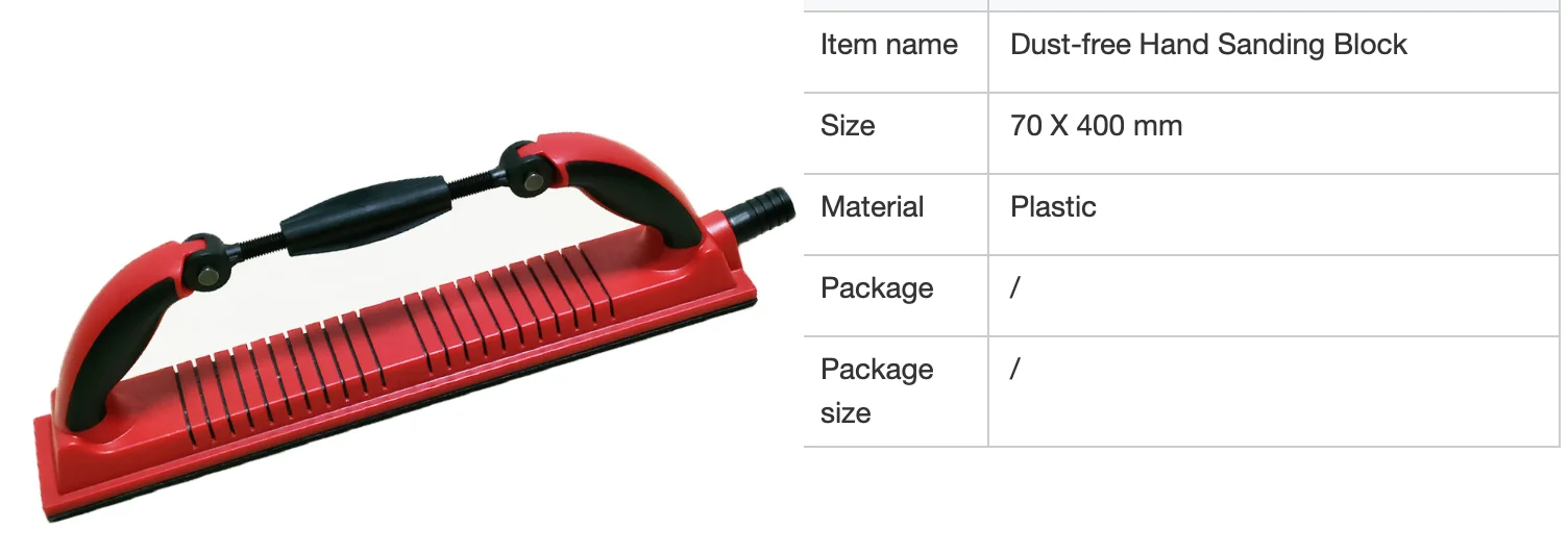 70*400mm Dust-Free Hand Sanding Block - Efficient & Durable