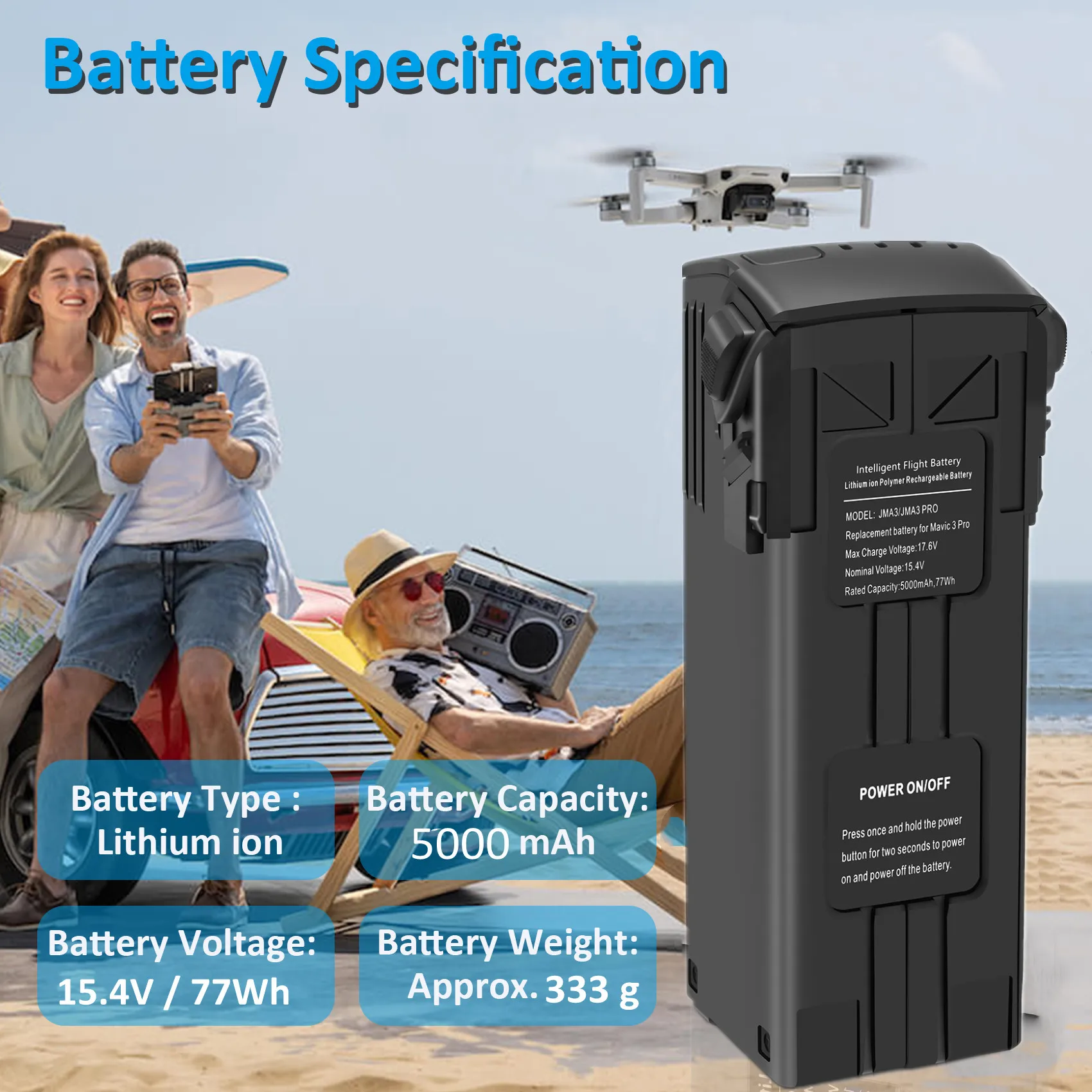 Drone Long Lithium Ion Solid State Battery Kit (3pcs) Batteries Life ...