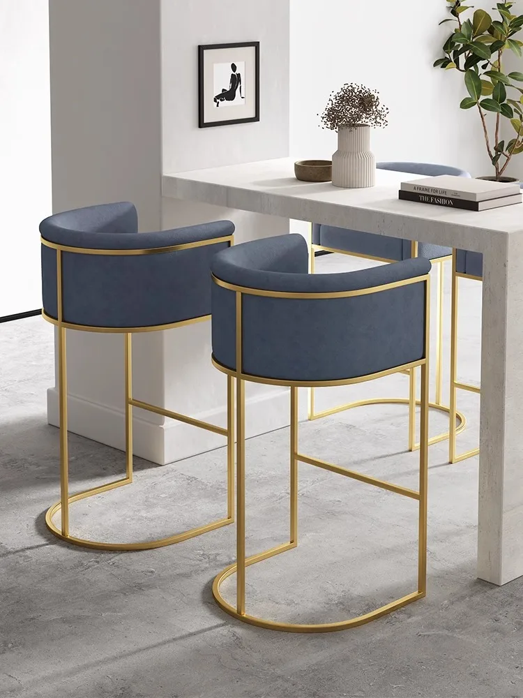Modern Simple Luxury Iron High Stool for Home Dining