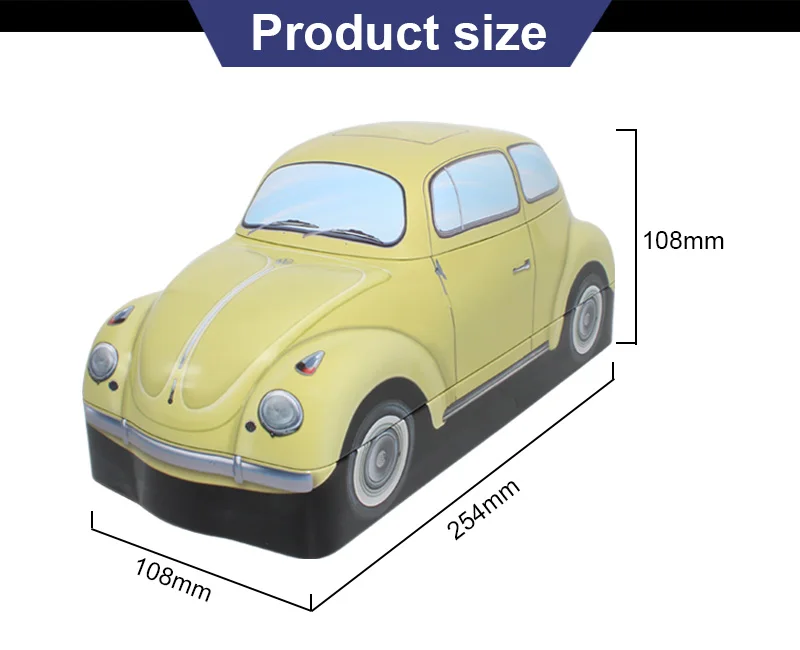 Creative Tinplate Metal Car Shape Can Jeep Toy Storage Box with Sealed ...